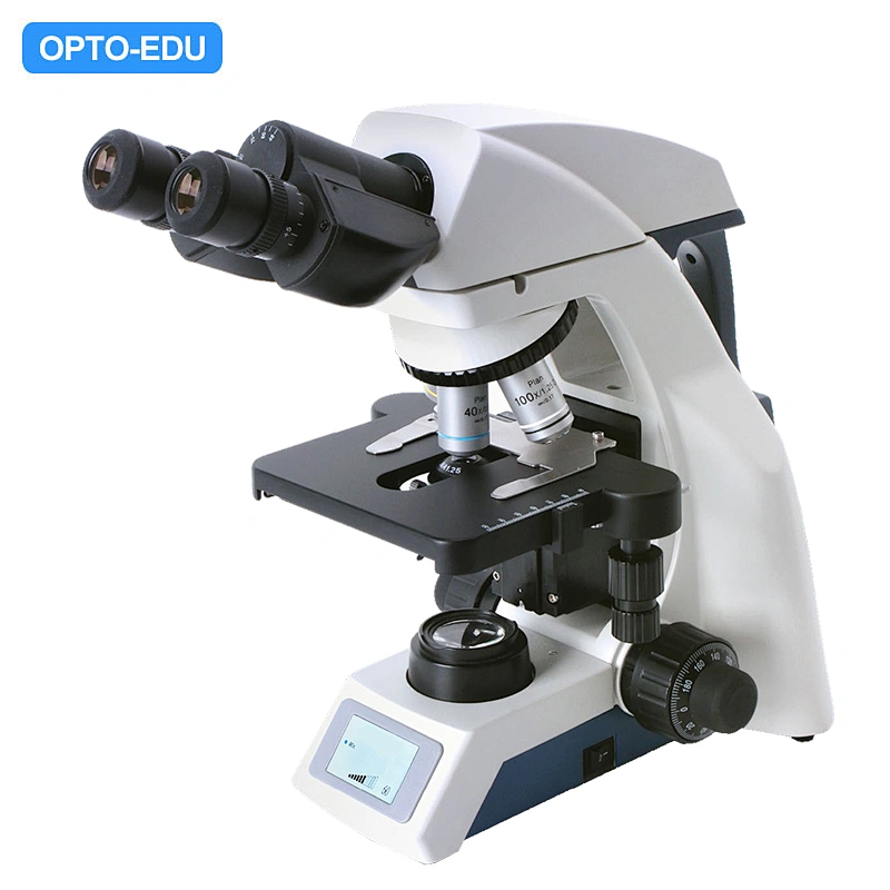 Microscopio de laboratorio OPTO-EDU A12.1038-T, panel LCD, trinocular ...