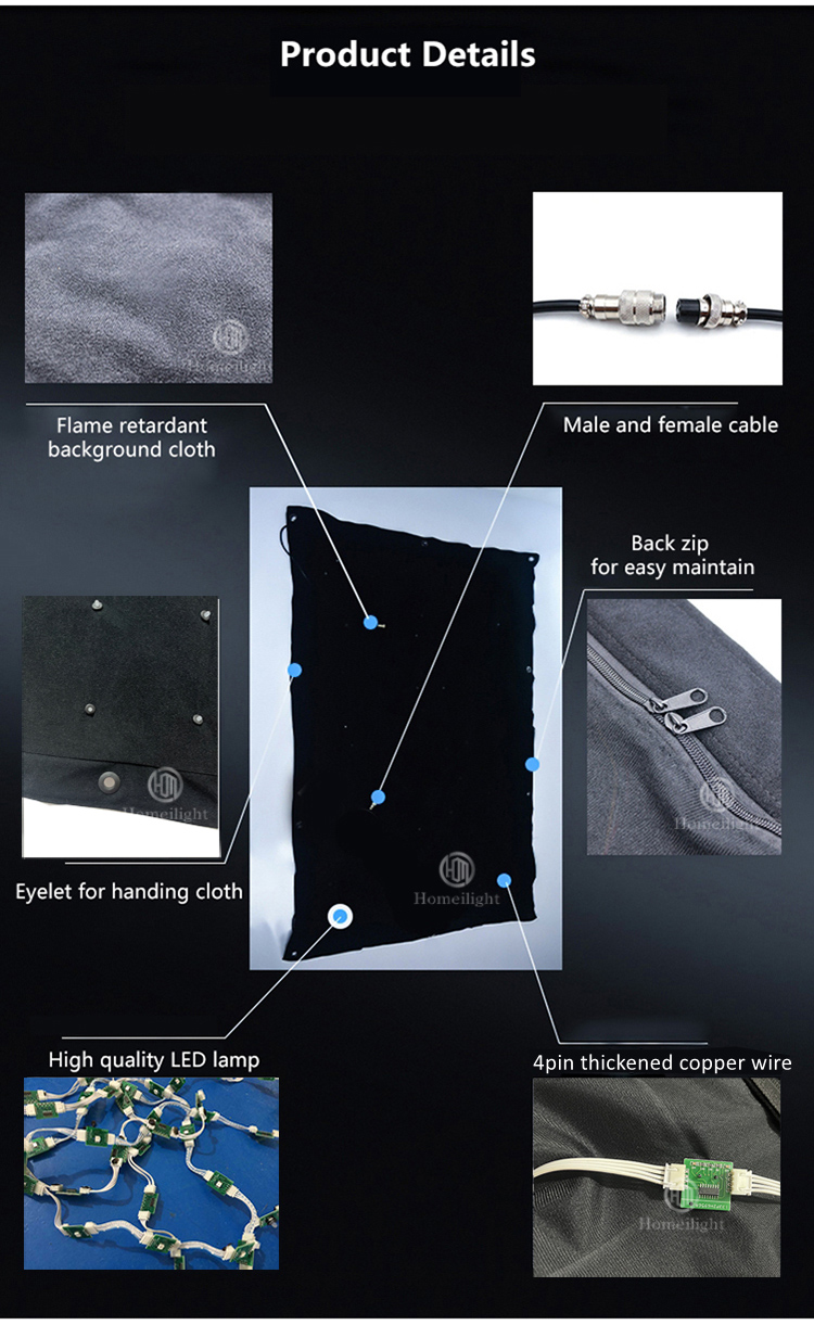 P18/P15/P12/P10/P9/P5CM LED Video Curtain Party Vision Cloth Stage ...