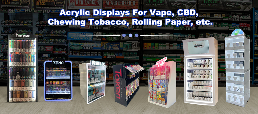Custom Size Acrylic Illuminated Cannabis Display For Store