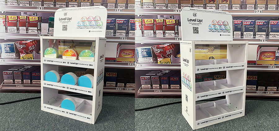 Custom 3 shelves chewing tobacco display rack shelving supplier Satom®