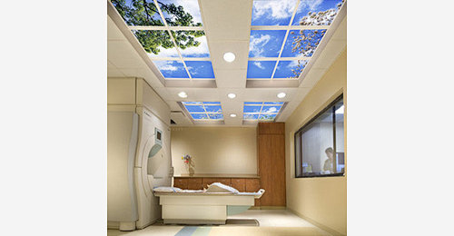 2x4 60W artificial skylight blue sky with clouds LED Flat Panels Light ...
