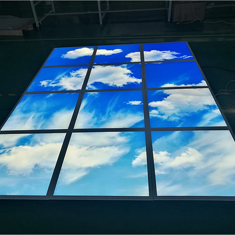 customized logo 36W 600*600 frameless flat panel lighting cloud light ...