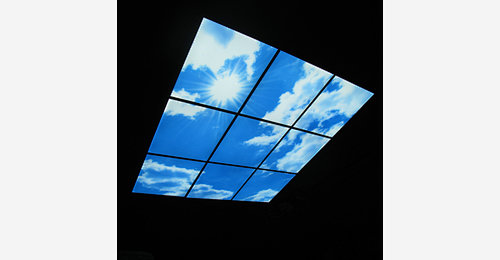 artificial 40W 600X600 frameless blue sky white clouds led ceiling ...