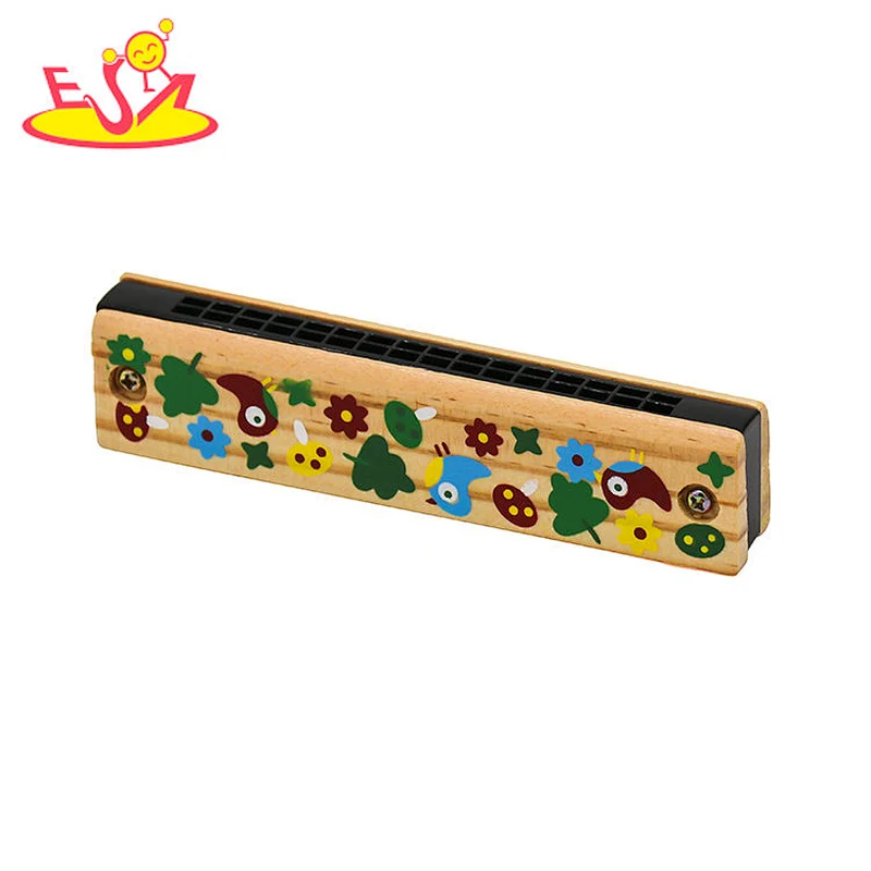 New cartoon style children musical instruments wooden harmonica toy ...