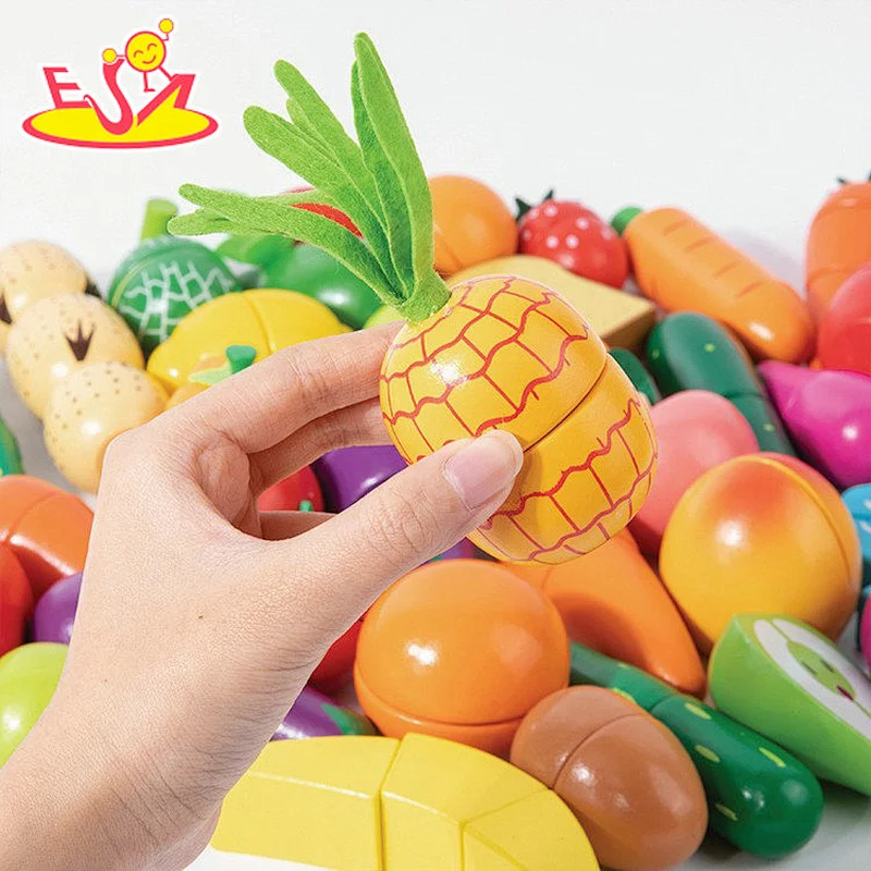 New Cooking Play Set Simulation Magnetic Wooden Cutting Food Toys For ...