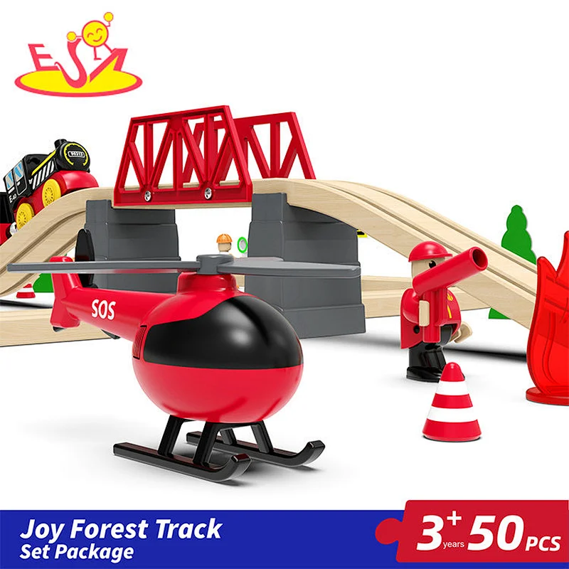 Hot Selling Educational DIY Slot Toy 50 Pcs Wooden Train Track Set For ...