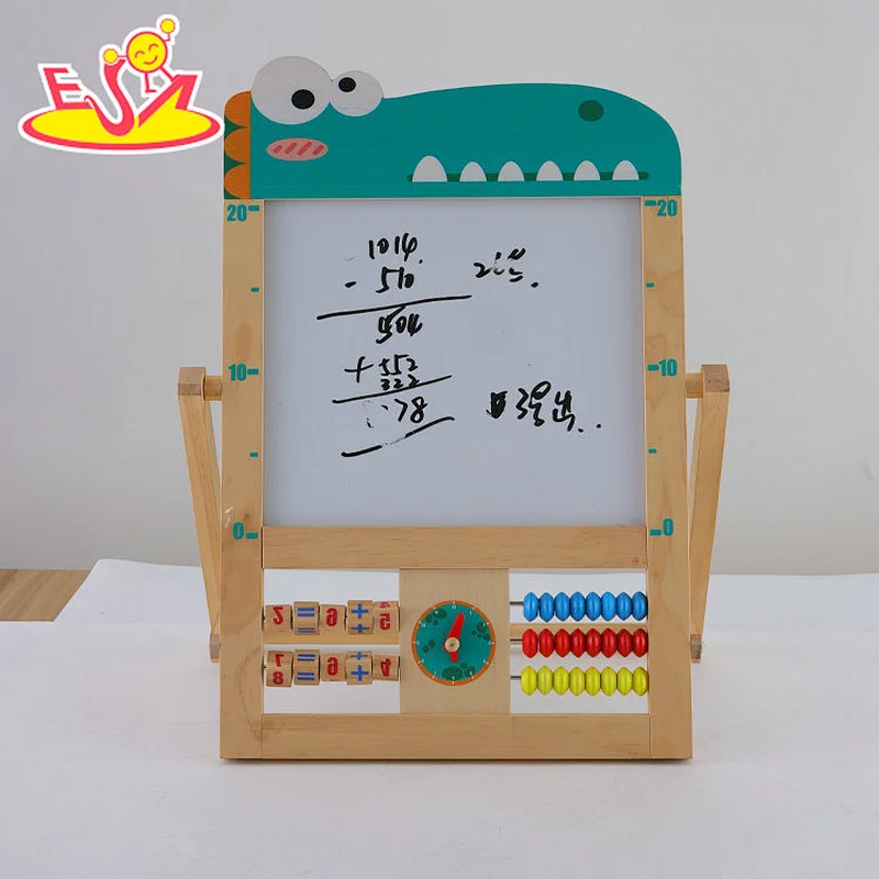 Kids Educational Toy Double-sided Wooden Magnetic Drawing Board With ...