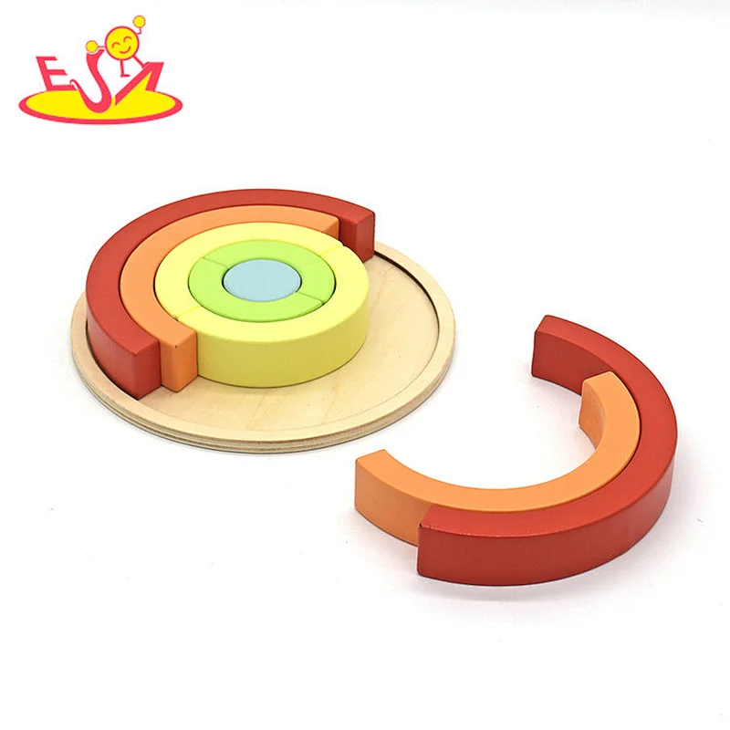 High Quality Nesting Puzzle Creative Wooden Rainbow Stacking Blocks For ...