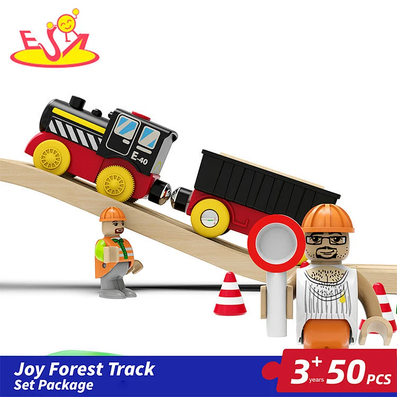 Hot Selling Educational DIY Slot Toy 50 Pcs Wooden Train Track Set For ...