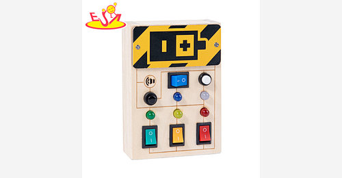 Early Educational Colorful LED Light Switch Toy Wooden Busy Board For ...