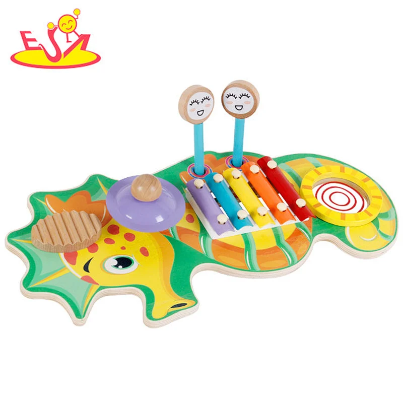 Seahorse Shape Wooden Musical Activity Center Kids Percussion ...