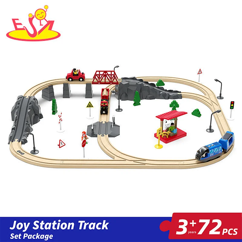 New Arrival Educational Assembly 72 Pcs Wooden Station Track Set For ...