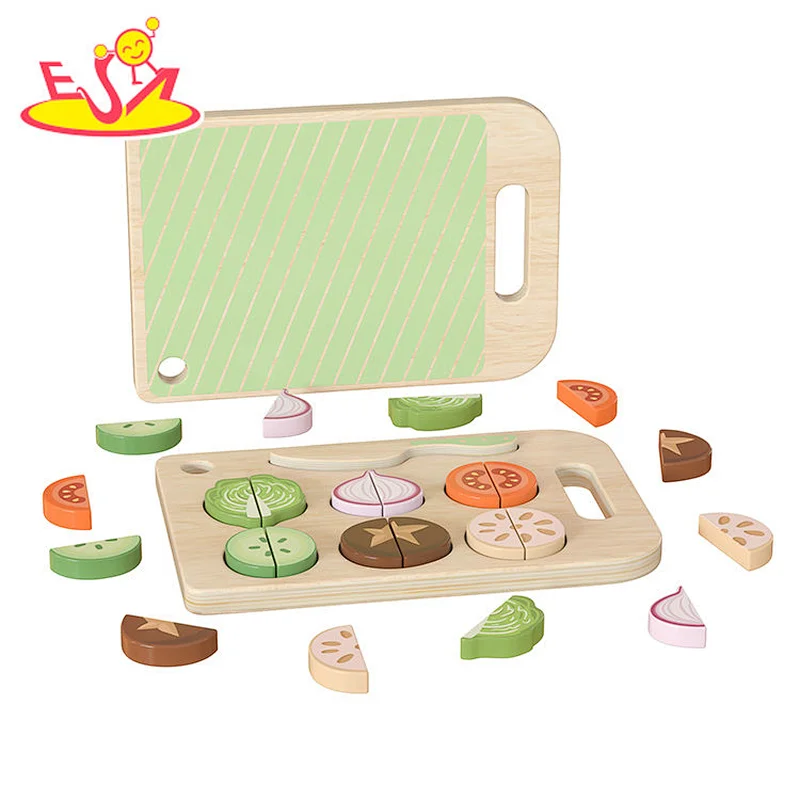 Creative Cooking Pretend Play Wooden Cutting Vegetable Board For Kids ...