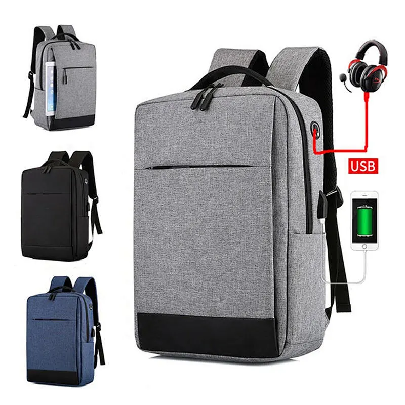 Water Resistant Custom Grey Business Smart Laptop Bag Student Backpack ...