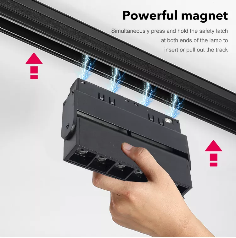 LED Lamp Head with Recessed LED Magnetic Track Lights