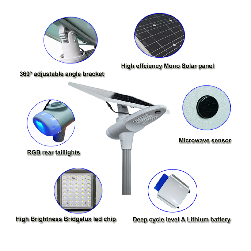 LED solar street light Remote Control IP65 Waterproof