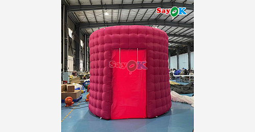 Pink LED Inflatable Photo Booth Cube Enclosure | Sayok Inflatables
