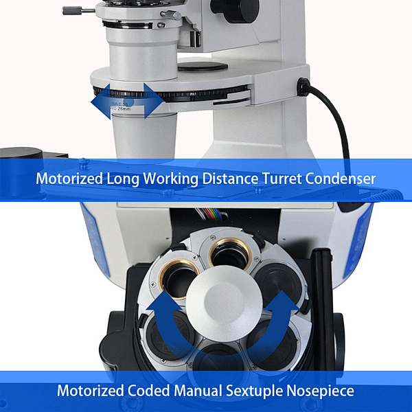 OPTO-EDU A16.1098 Full Motorized Inverted Fluorescent Microscope, Semi ...