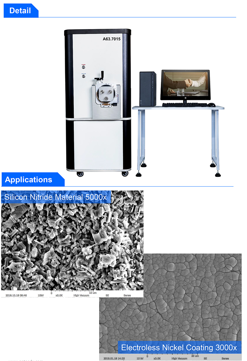 Tungsten Filament Scanning Electron Microscope, SE, 20x~150000x