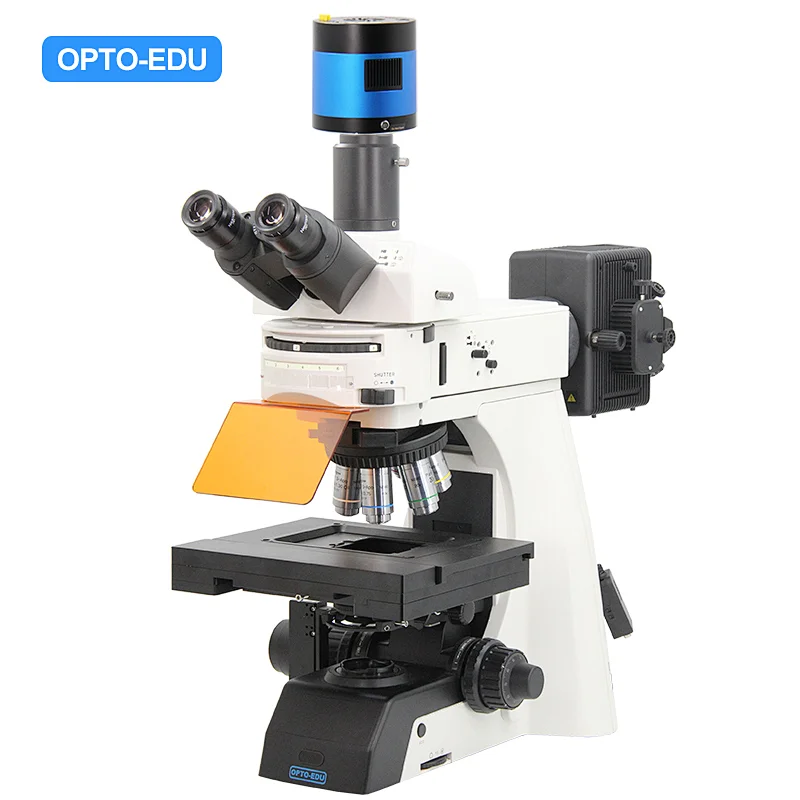 Microscope à fluorescence motorisé OPTO-EDU M16.5820, BF/FL, XYZ ...