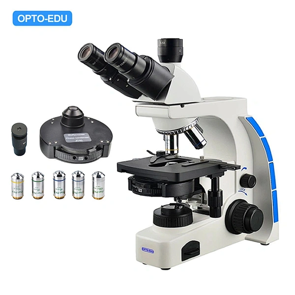 OPTO-EDU A19.2702-B 위상차 현미경, Infinity Plan, Turret Disc Condenser, 쌍안경