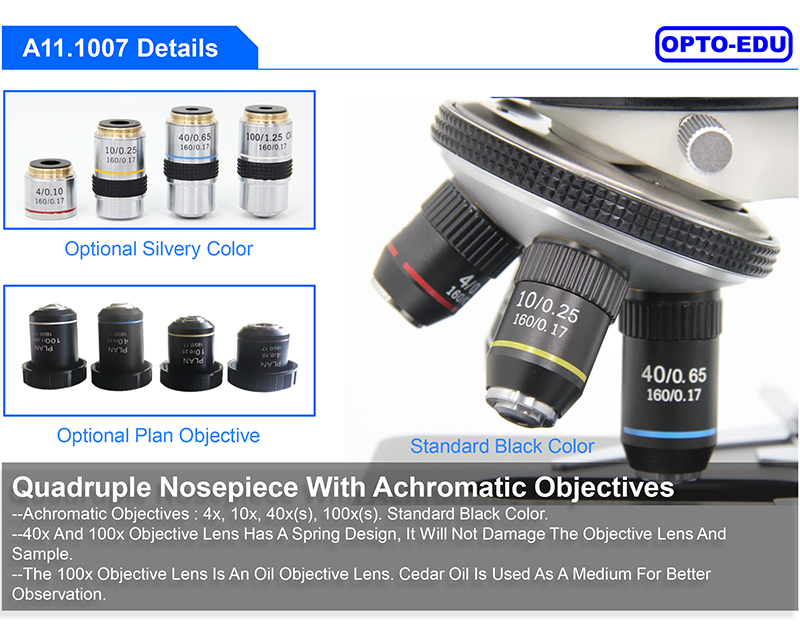 OPTO-EDU A11.1007-17 Laboratory Biological Microscope XSZ107BN, Sliding ...