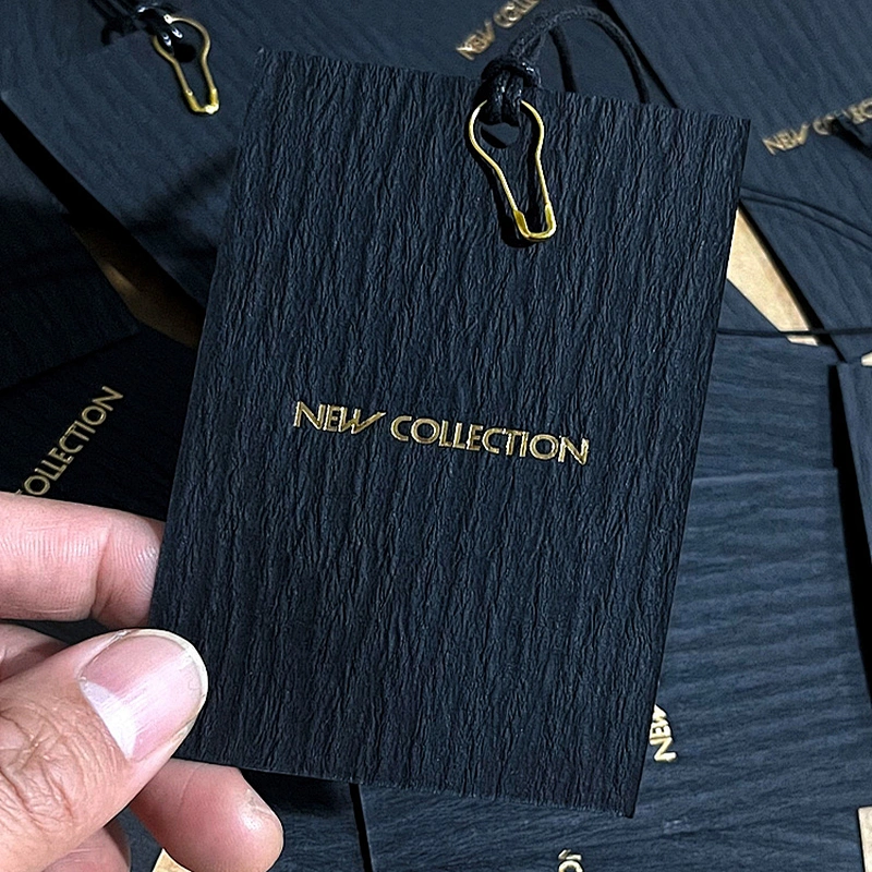 Luxury hang tag printing UV debossed garment hang tag with seal tag for ...