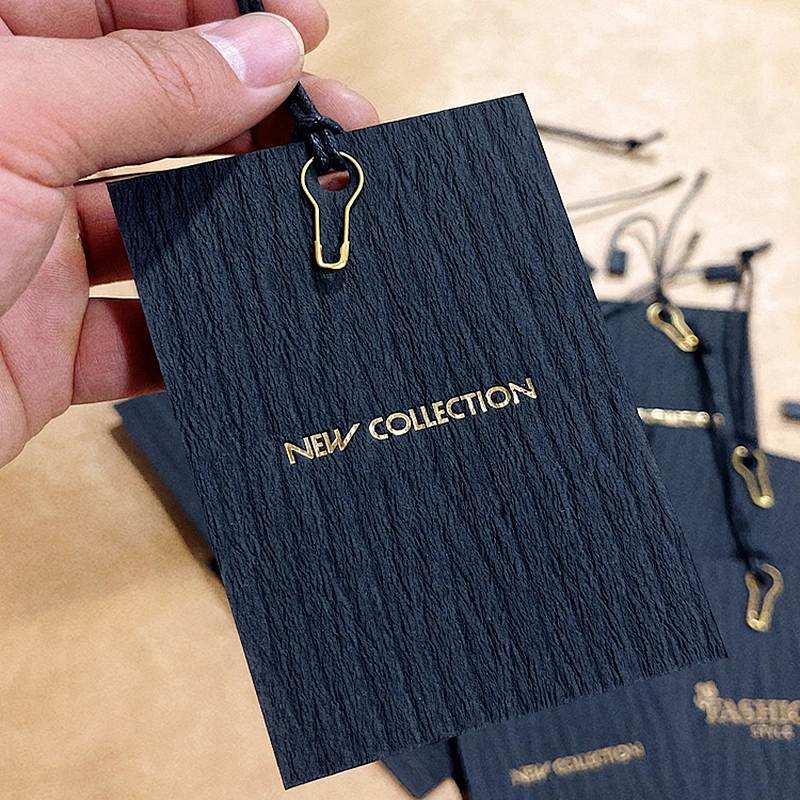 Luxury hang tag printing UV debossed garment hang tag with seal tag for ...