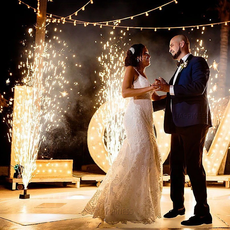 Cold spark machine wedding stage fireworks, Indoor pyrotechnics firing ...