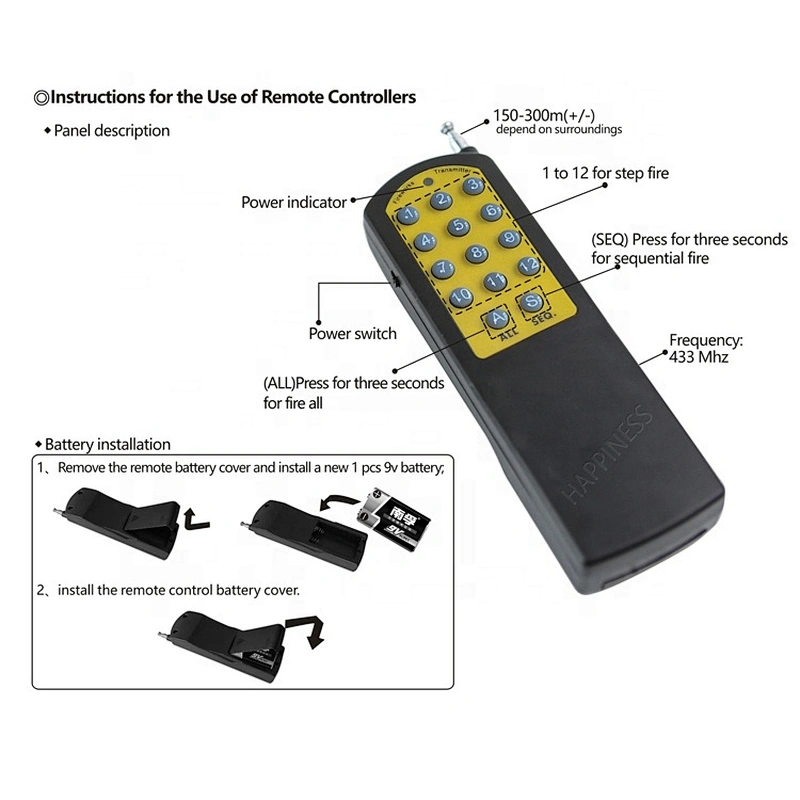 4 Cue Remote Wireless Fire Work Firing System