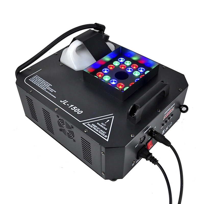 1500W Led Fog Machine 24x3W RGB Color Immediate Stop Upward Fog Jet ...