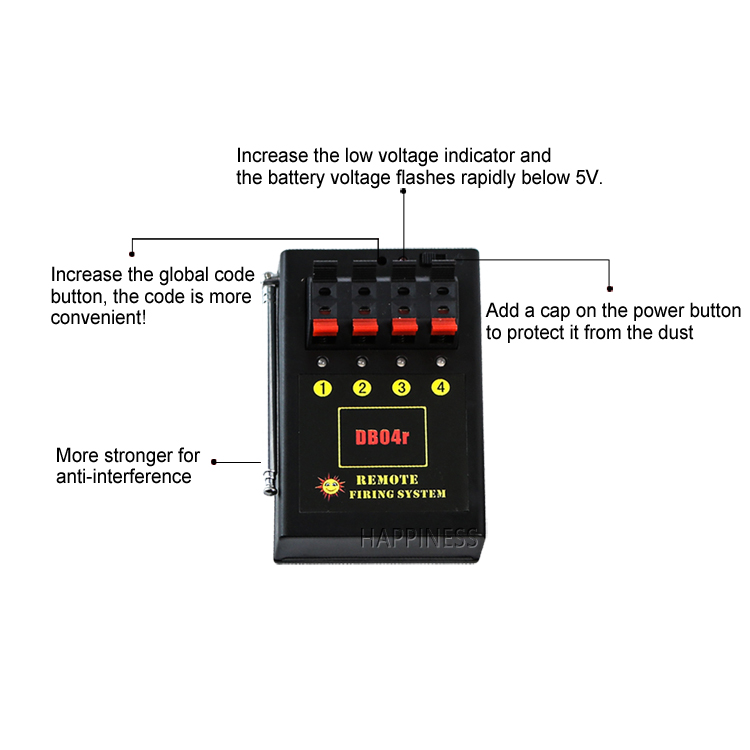 4 Cue Remote Wireless Fire Work Firing System