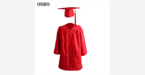 Red Children Graduation Gown Set with Cap | OSBO