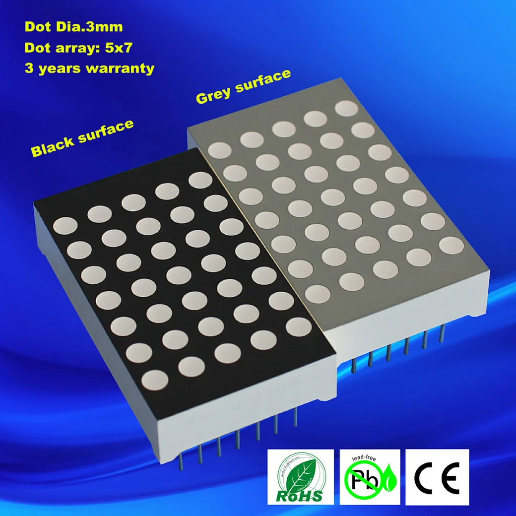 12057 White 3mm 5x7 Dot Matrix Led Display