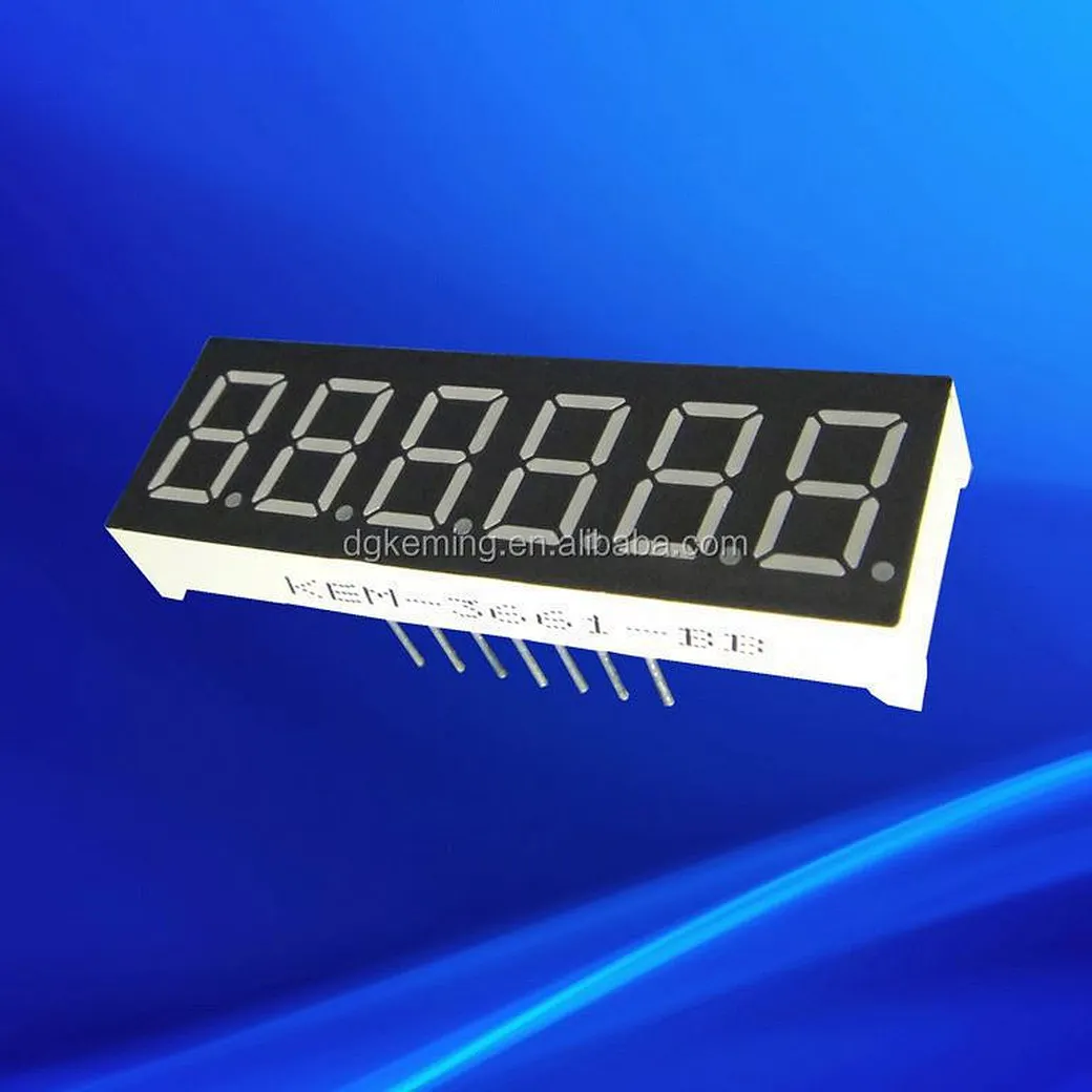 HOUKEM-3661-BSR small 6 digits 7 segment 0.36 inch seven segment led ...