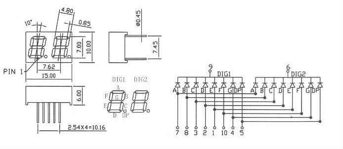 0.28inch 2 Digit 7 Segment LED Display- www.houkem.com.cn
