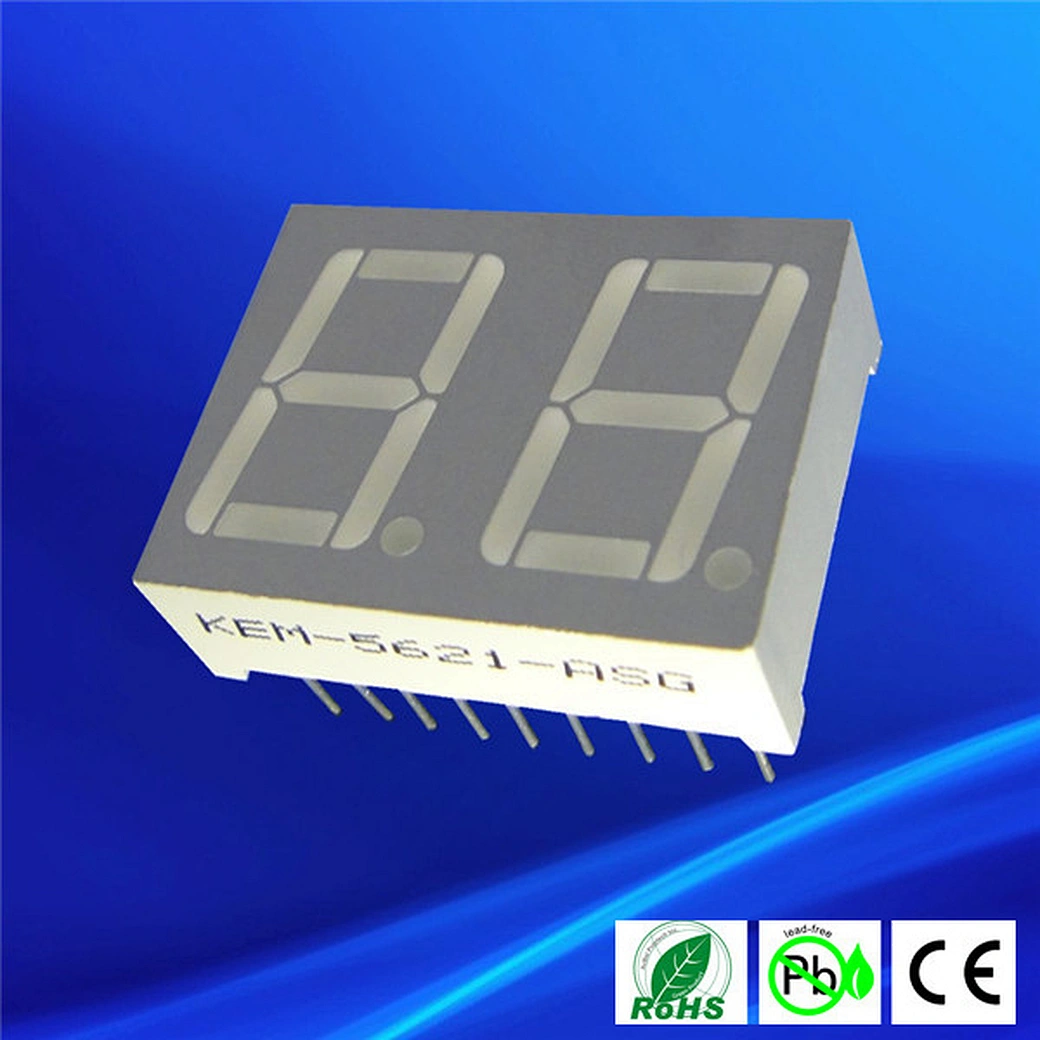 Super red dual digit led fnd 2 digit 7 segment led display 5621-bsr