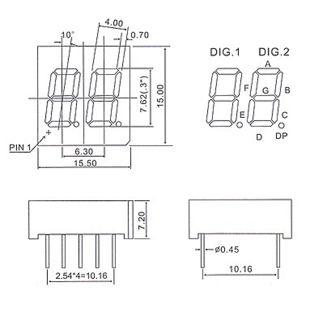 Small 7 Segment Led Display 2 Digital 0 3 7 Segment Led Display