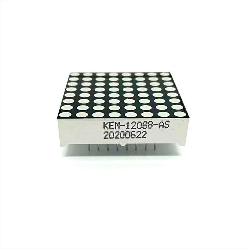 3mm 8x8 led dot matrix display round dots red color KEM-12088-A/BSR 16pins