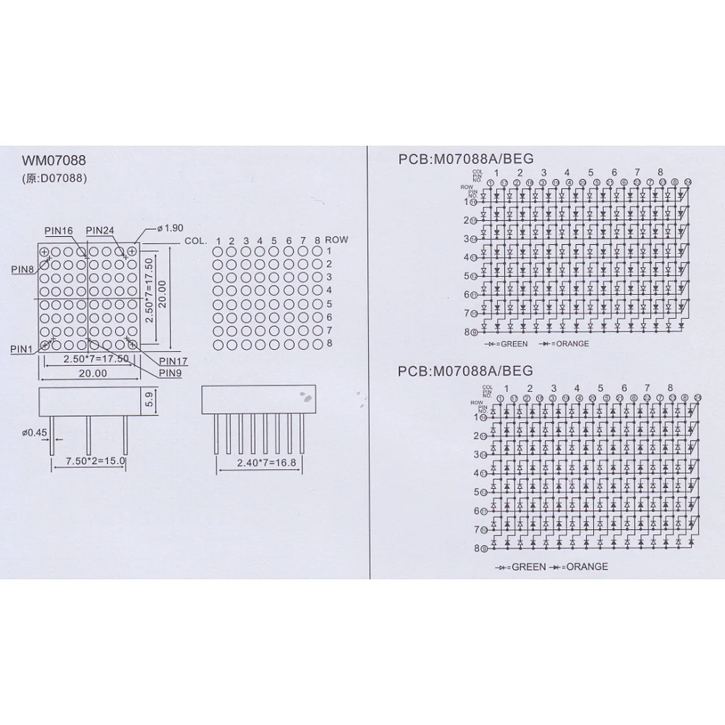 8x8 Dot Matrix LED Display