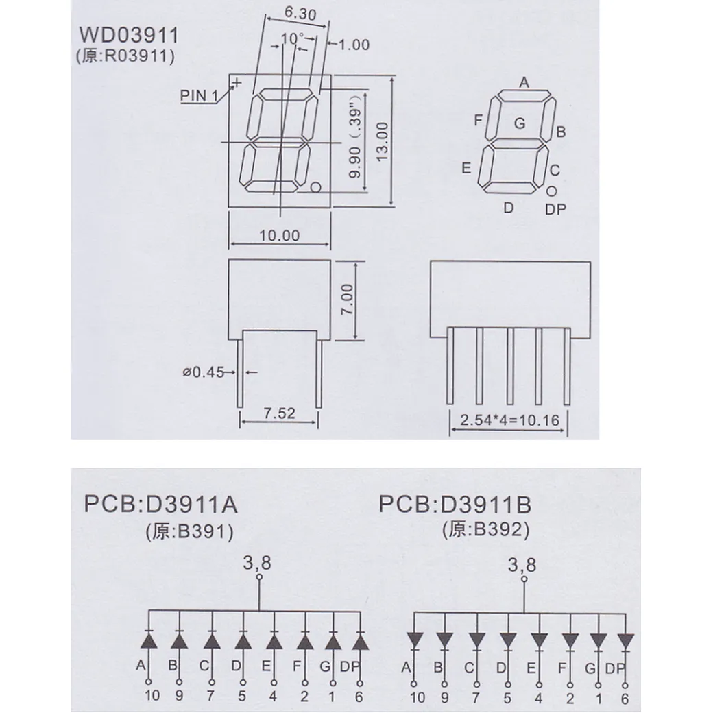 led display screen 0.39 Inch 1 Digit White 7 segment LED Display from ...