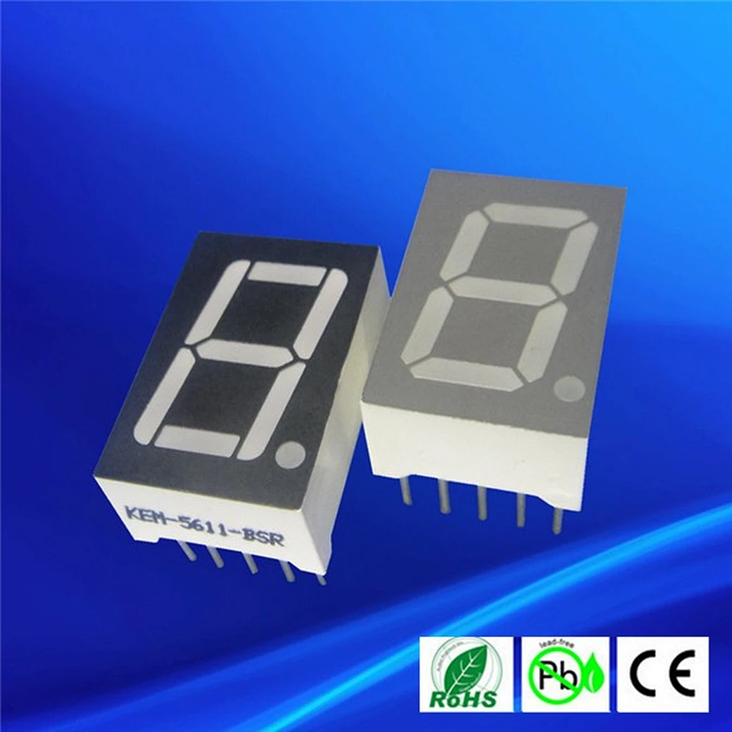 Super red 0.56 inch FND 5161bs 1 digit 7 segment led display CA ...