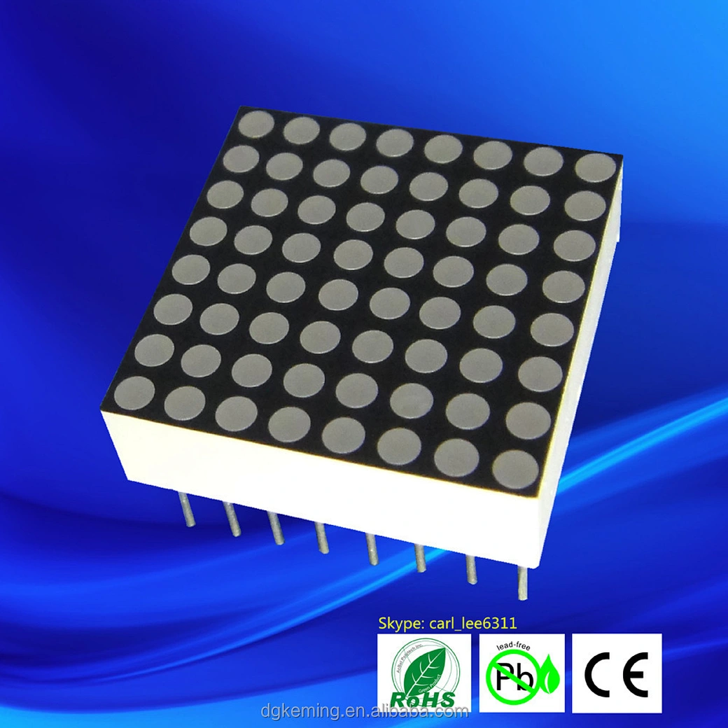 kem 7088 1.9mm led dot 8x8 led matrix white 20x20mm