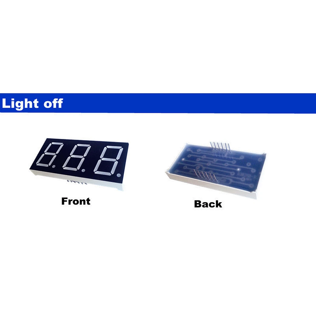 Blue 0.8 Inch 3 Digit Led 7 Segment Display