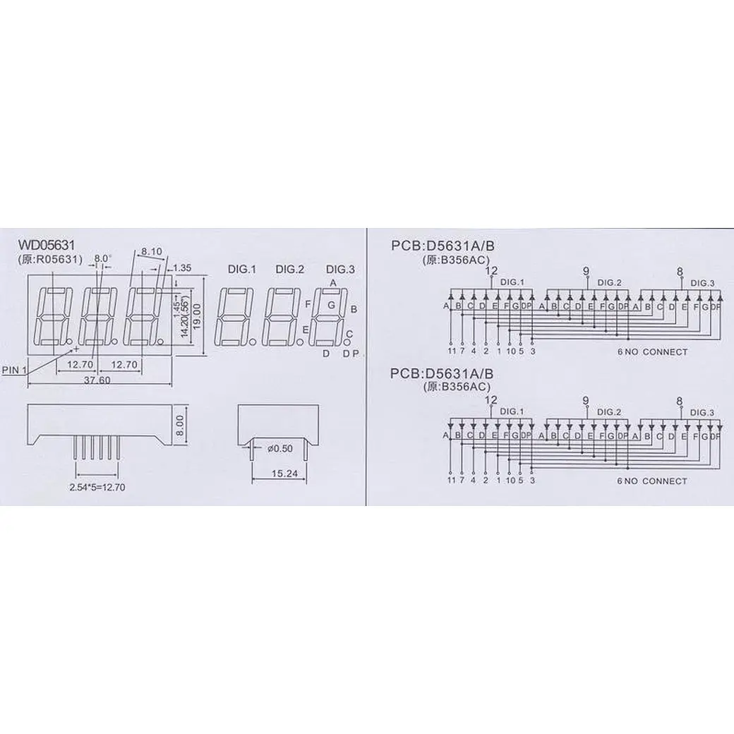 Super Red 0.56 Inch 3 Digit Led 7 Segment Display