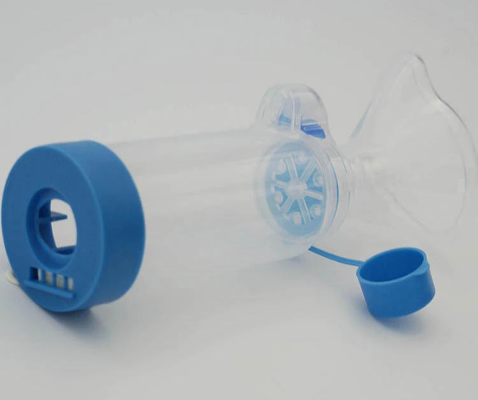 medical asthma spacer and aerosol hold chamber