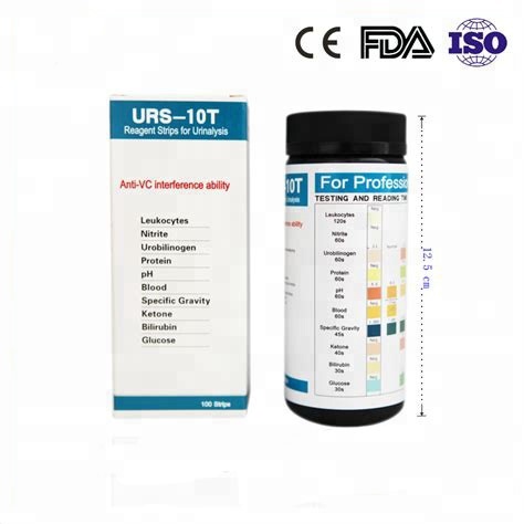 URS-10T Urinalysis Reagent 10 Parameters urine test strips