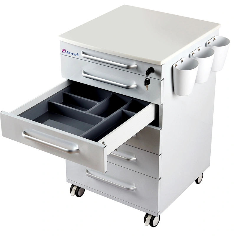 Five drawers Stainless Steel Dental Mobile Cabinet