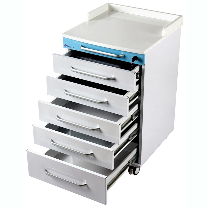 Five drawers Stainless Steel Dental Mobile Cabinet