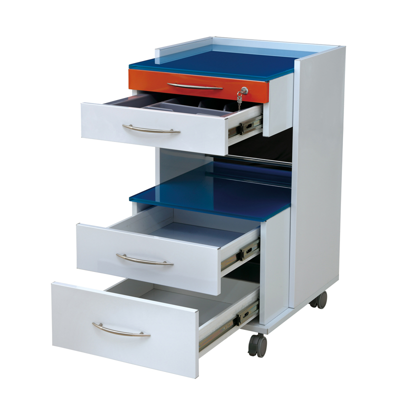 Three drawers Stainless Steel Mobile Dental Cabinet